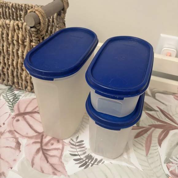 Tupperware | Kitchen | Tupperware Modular Mates Oval Blue Lid Storage ...